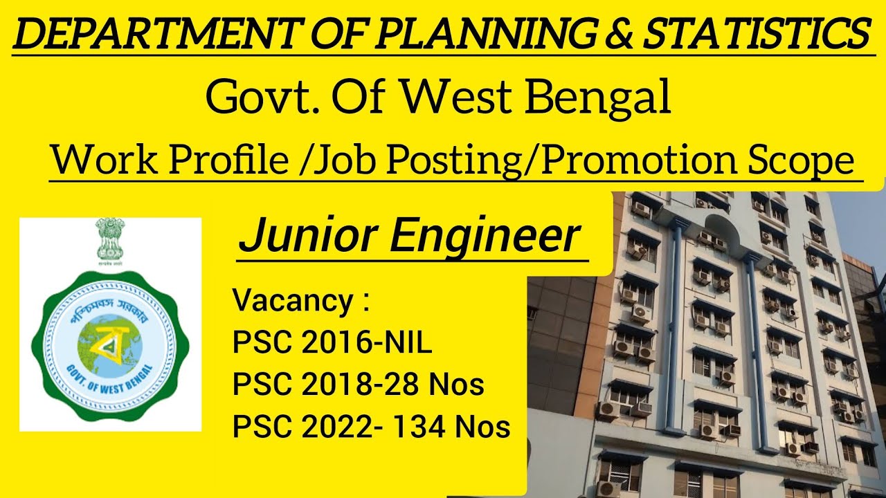 PLANNING & STATISTICS DEPARTMENT//JUNIOR ENGINEER - WORK PROFILE ...