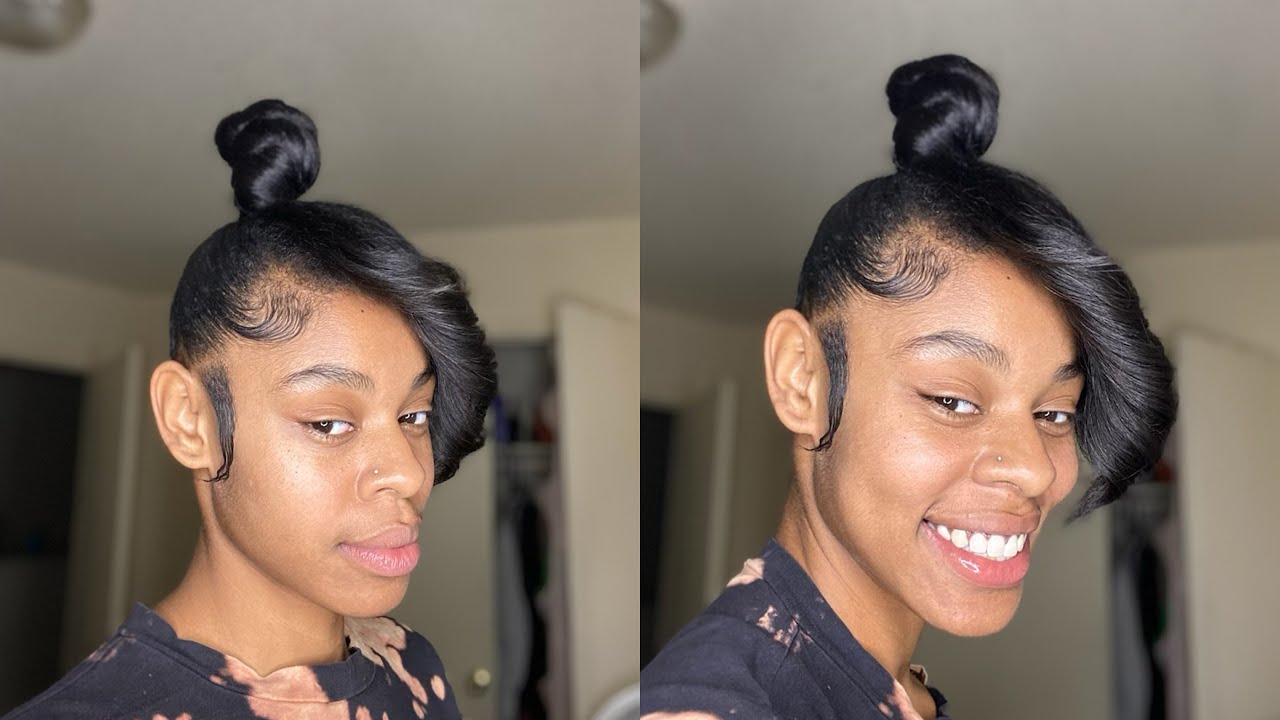 Easy Top Knot Bun With Swooped Bang - YouTube