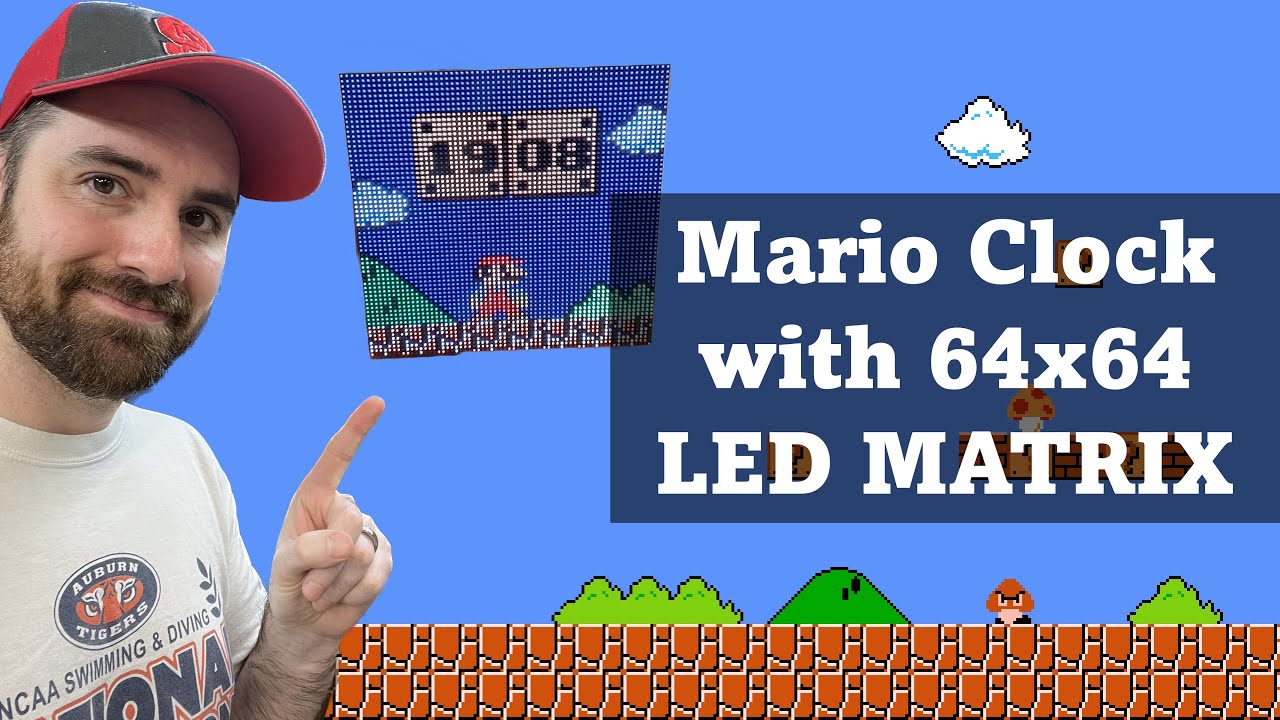 Super Mario Clock on 64x64 LED Matrix - Happy Mar10 Day! - YouTube