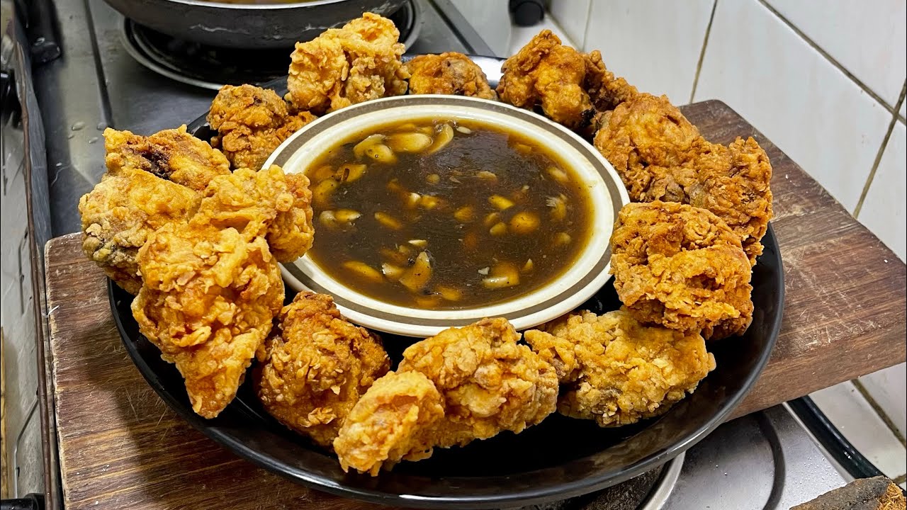 CRISPY FRIED CHICKEN AND BLACK GRAVY MUSHROOM paano magluto ng ...