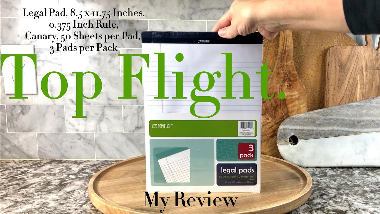 Top Flight Legal Pads: Canary Brilliance 3 Pads, 8.5x11.75 - YouTube