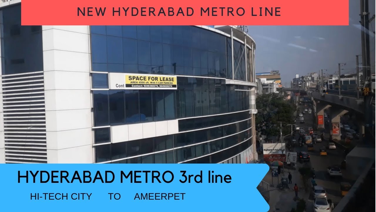 HiTECH city to AMEERPET full Metro Ride | HYDERABAD city METRO LINE 3 ...