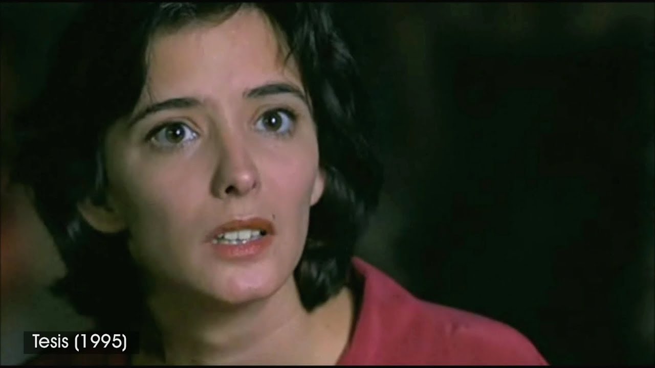 Tesis (1995). Ángela y Chema discuten quiénes están implicados en la ...