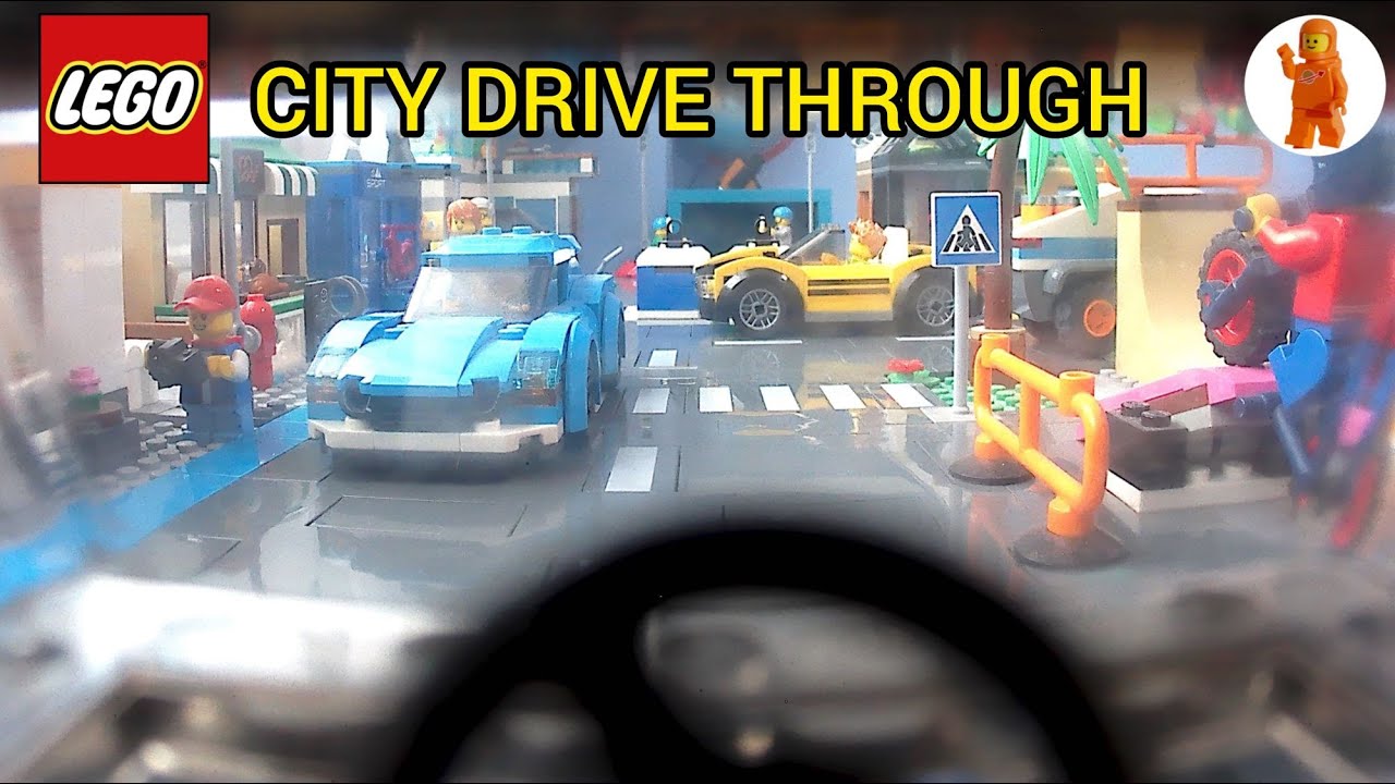 LEGO city drive through in a LEGO car! - YouTube