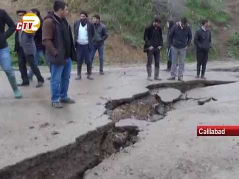 Cəlilabad-Sadatlı avtomobil yolu çökdü