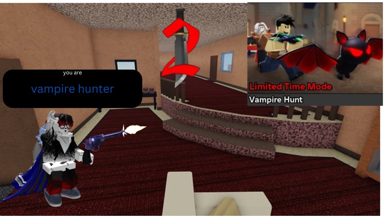 i played vampire hunt mode in roblox mm2 for the first time - YouTube