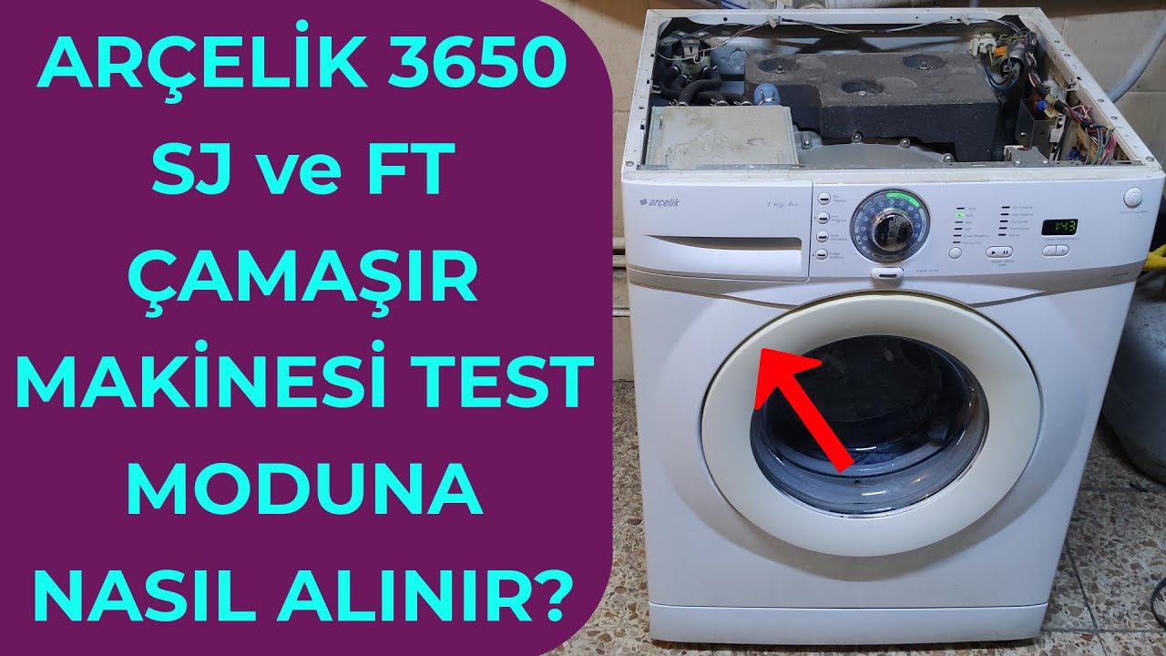 Arçelik 3650 Sj (ft) Çamaşır Makinesi Test Modu - YouTube