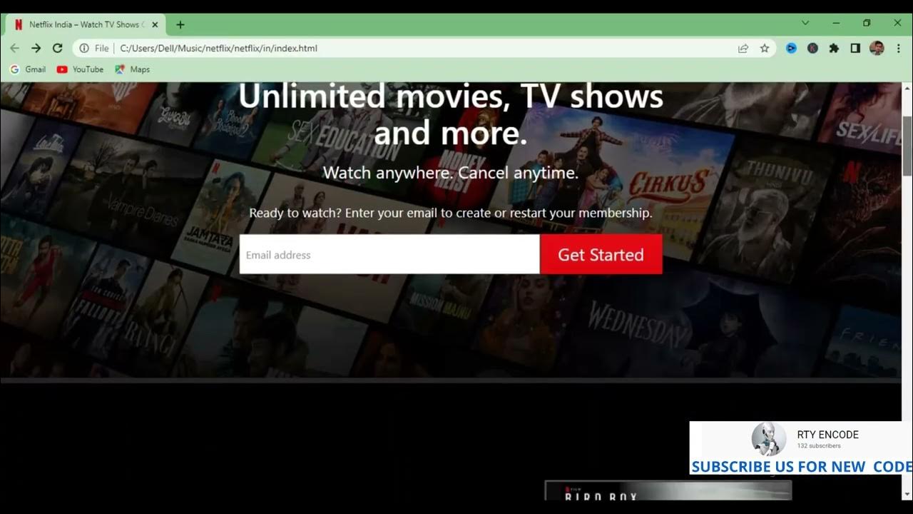 Netflix movies website clone using html css || RTY ENCODE - YouTube