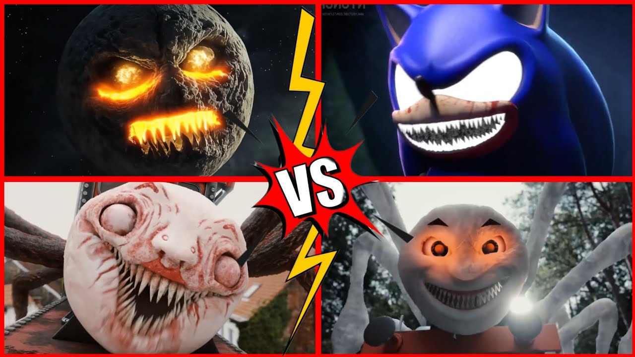 LUNAR MOON VS SONIC EXE VS CHOO CHOO CHARLES VS THOMAS THE TRAIN EXE ...