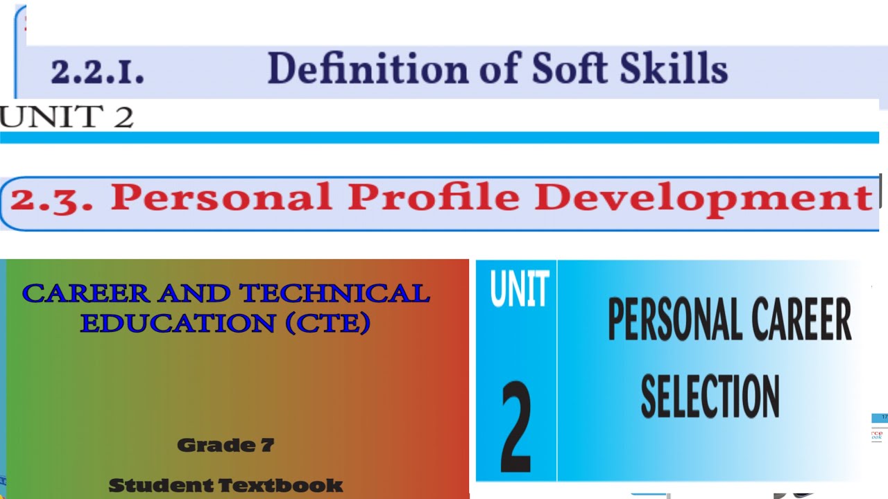 Grade 7 CTE Unit 2 Part 2 Soft Skill Personal profile አማረኛ ethio online ...