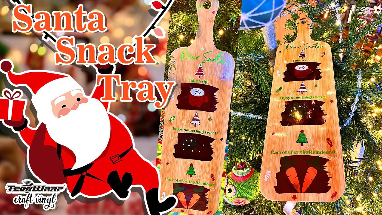 How to Make a Santa Snack Tray with Vinyl Decals for Christmas Home ...
