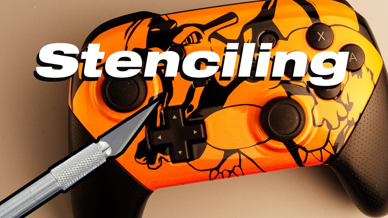 Removing the Charizard stencils from a Switch Pro Controller - YouTube