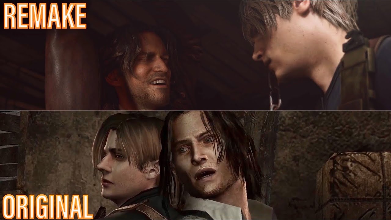 Resident Evil 4 Remake - Leon And Luis Captured Scene Comparison - RE4 ...