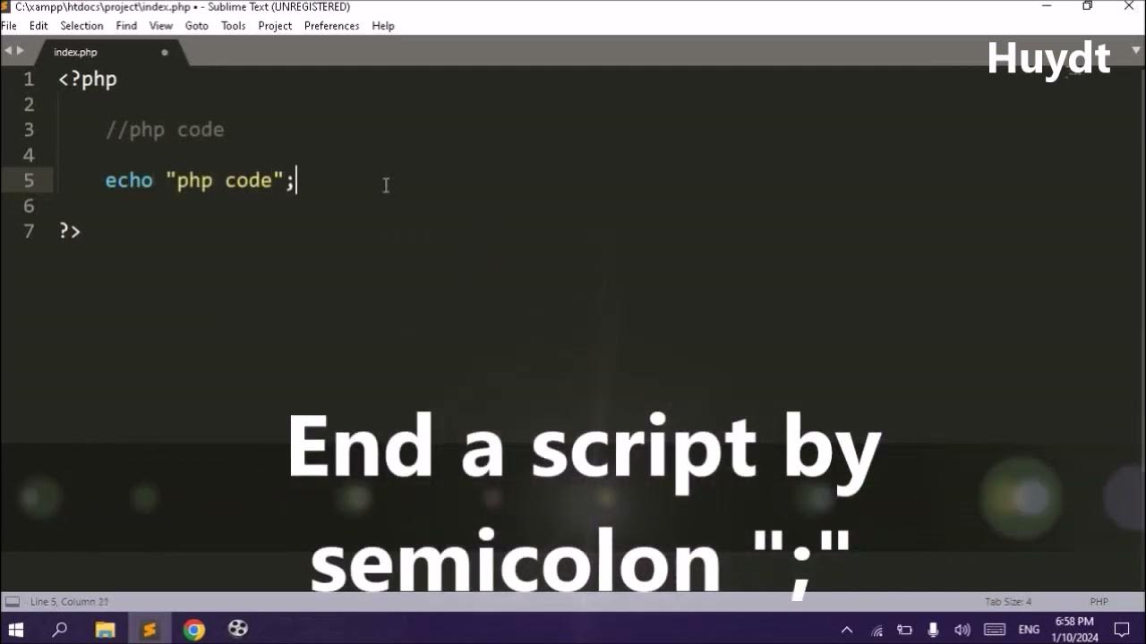 Php Basic Syntax Php File Combine Php Script In Html Code Youtube