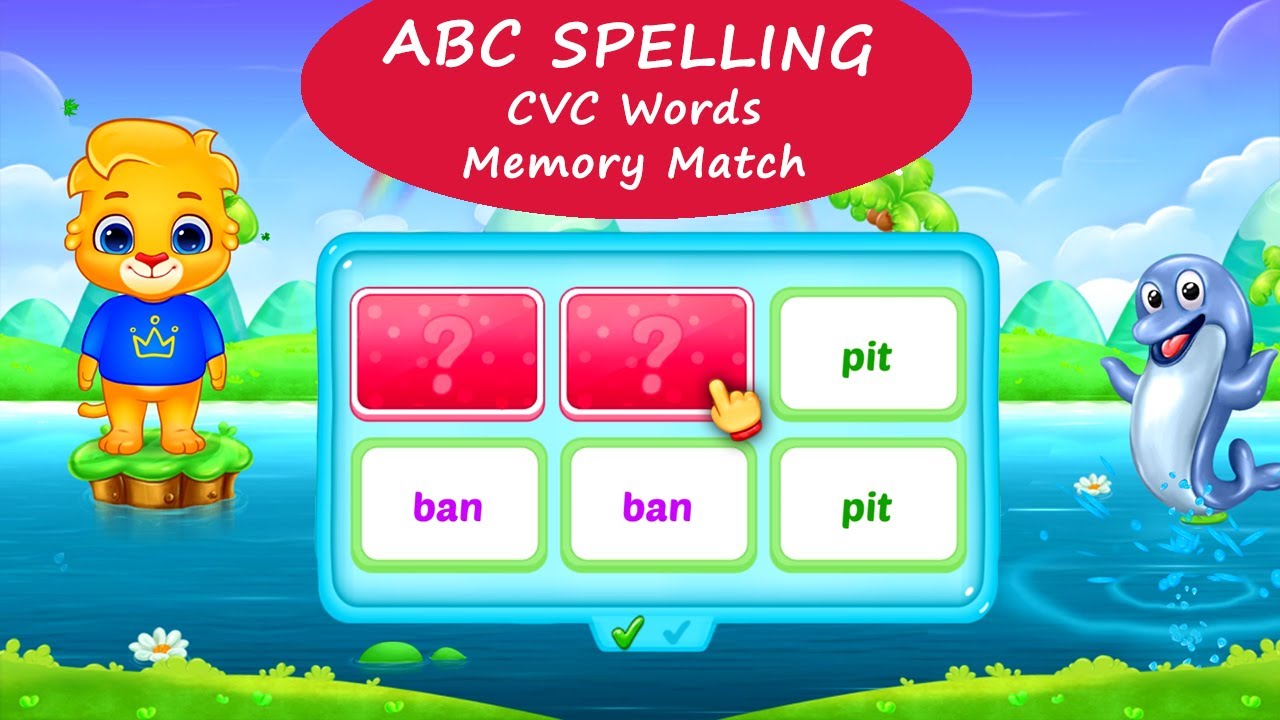 ABC Spelling and Phonics #8 - CVC Words - Memory Match with Lucas and ...
