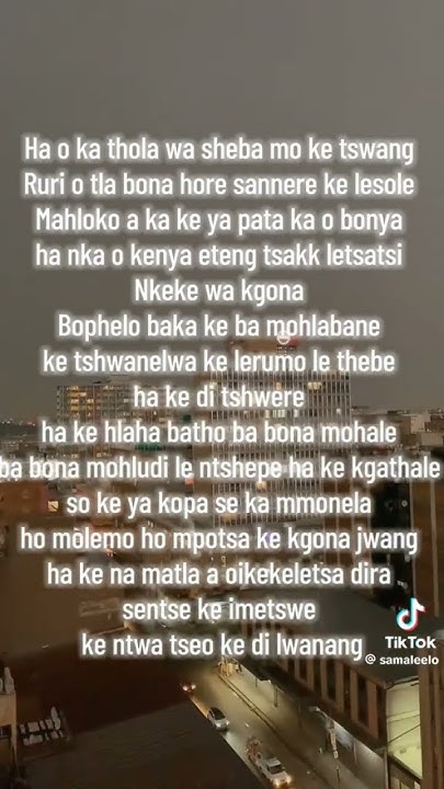 SANNERE new song lyrics 🔥 #sesotho #sesothomusic @Sannere123 - YouTube