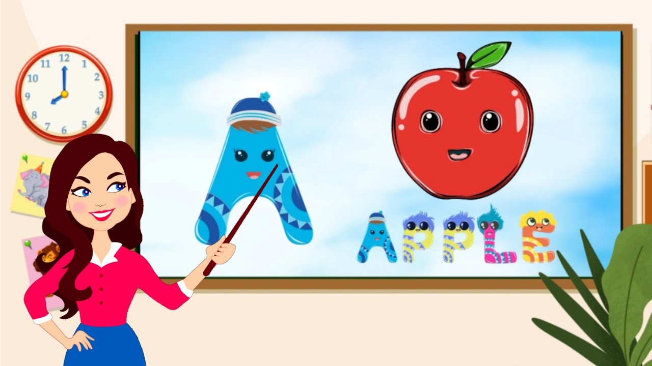 Alphabet DIGITAL LEARNING, A for apple b for ball, ABC cartoon ...