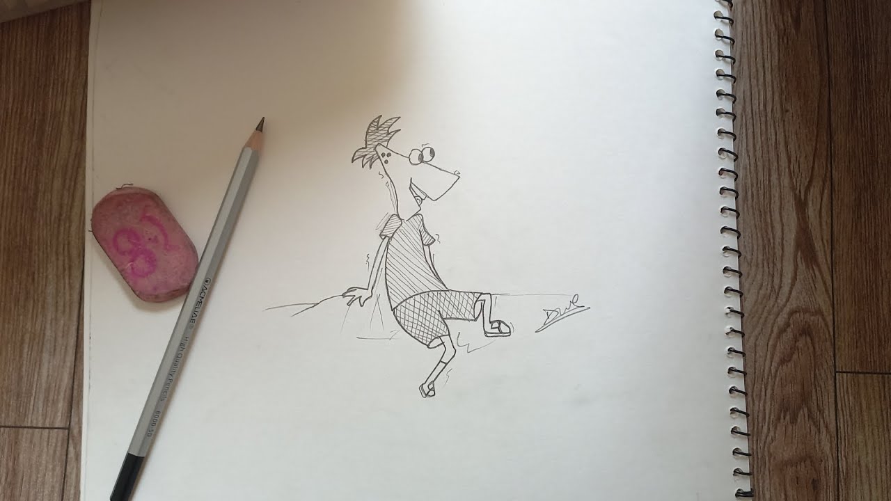 Cartoon Drawing 🔥|How to draw a cartoon Step by step|Little Bit Stupid ...