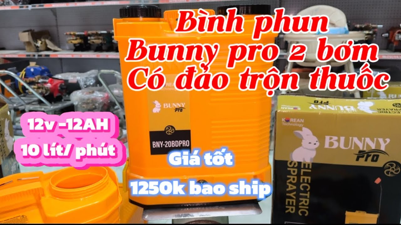 Bình xịt điện BUNNY PRO 2 bơm có đảo trộn thuốc - YouTube
