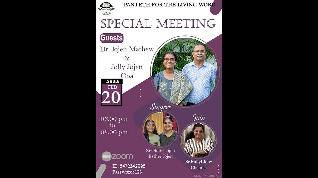 Dr. Jojen Mathew & Jolly Jojen ( Special Meeting) | Singer: Stara ...