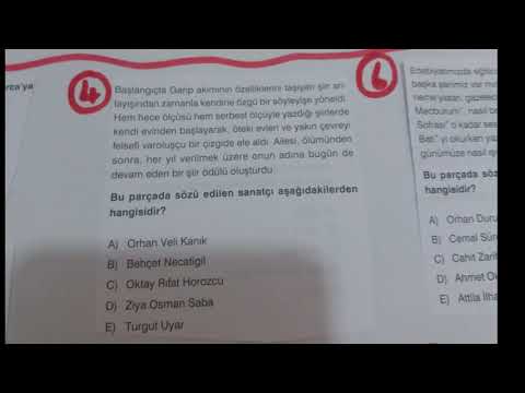 GARİP DIŞINDA YENİLİĞ SÜRDÜREN ŞİİR SORU ÇÖZÜMÜ