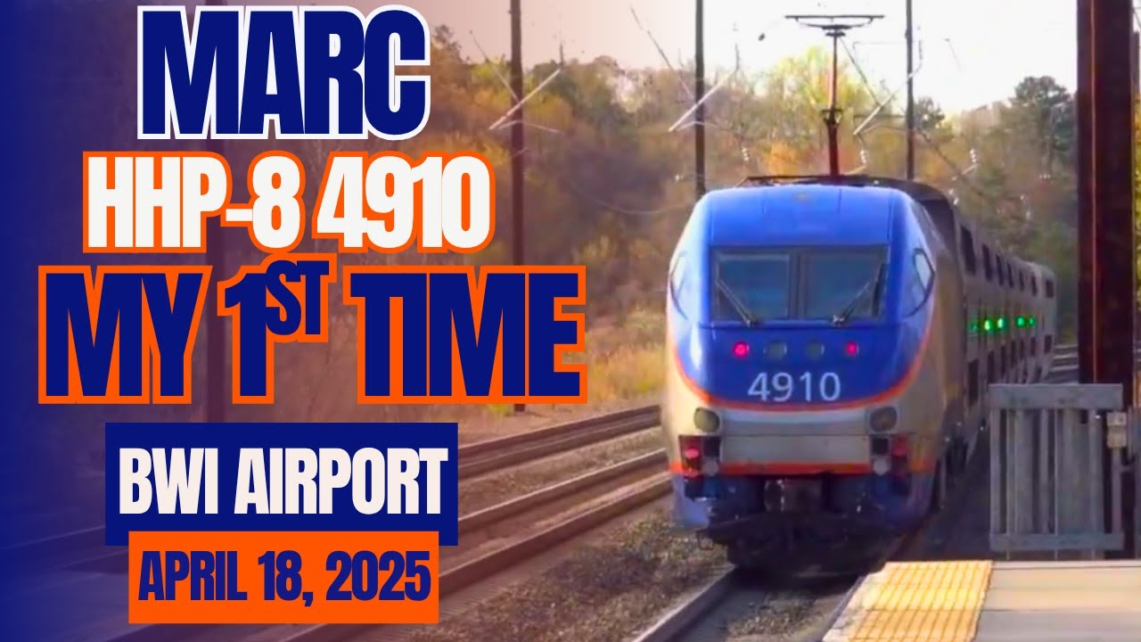 My 1st Time Seeing a MARC HHP-8: Penn Line Train 421 at BWI Airport ...