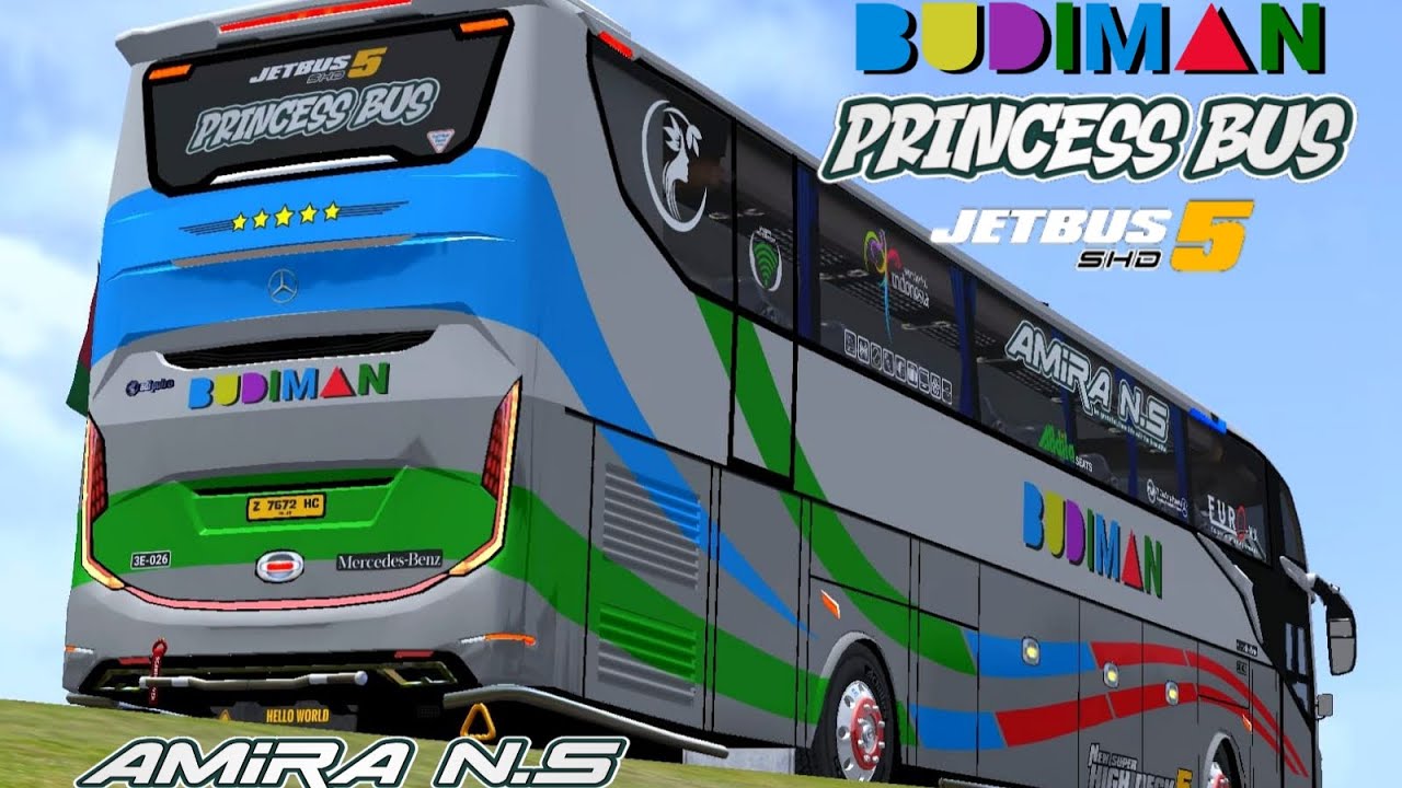 FREE‼️ LIVERY BUSSID V4.1.2 BUDIMAN "PRINCESS BUS" JB5 SHD $ - YouTube
