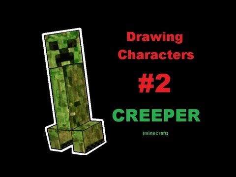 How to draw creeper from Minecraft step by step drawing lesson - YouTube