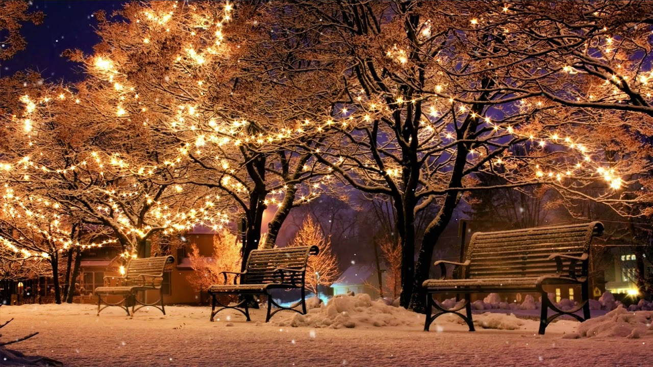 Cozy Winter/ Christmas Eve Ambience-Beautiful Snow Scene & Piano Music ...