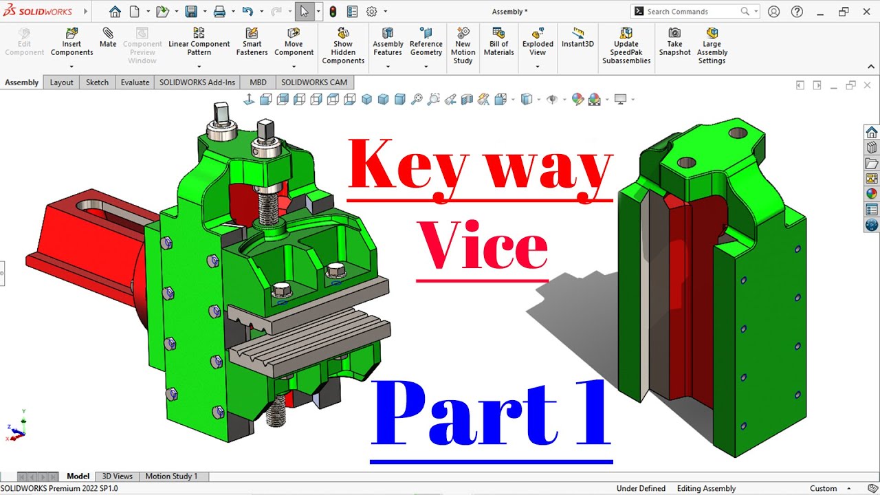Design of Key way vice in Solidworks | Part 01 Main slide - YouTube
