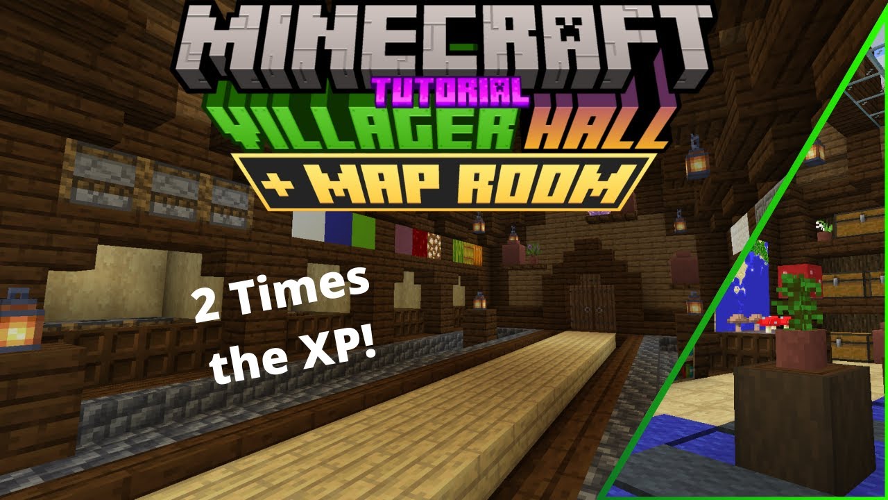 Minecraft How to Build a Villager Trading Hall and Map Room -Tutorial- - YouTube