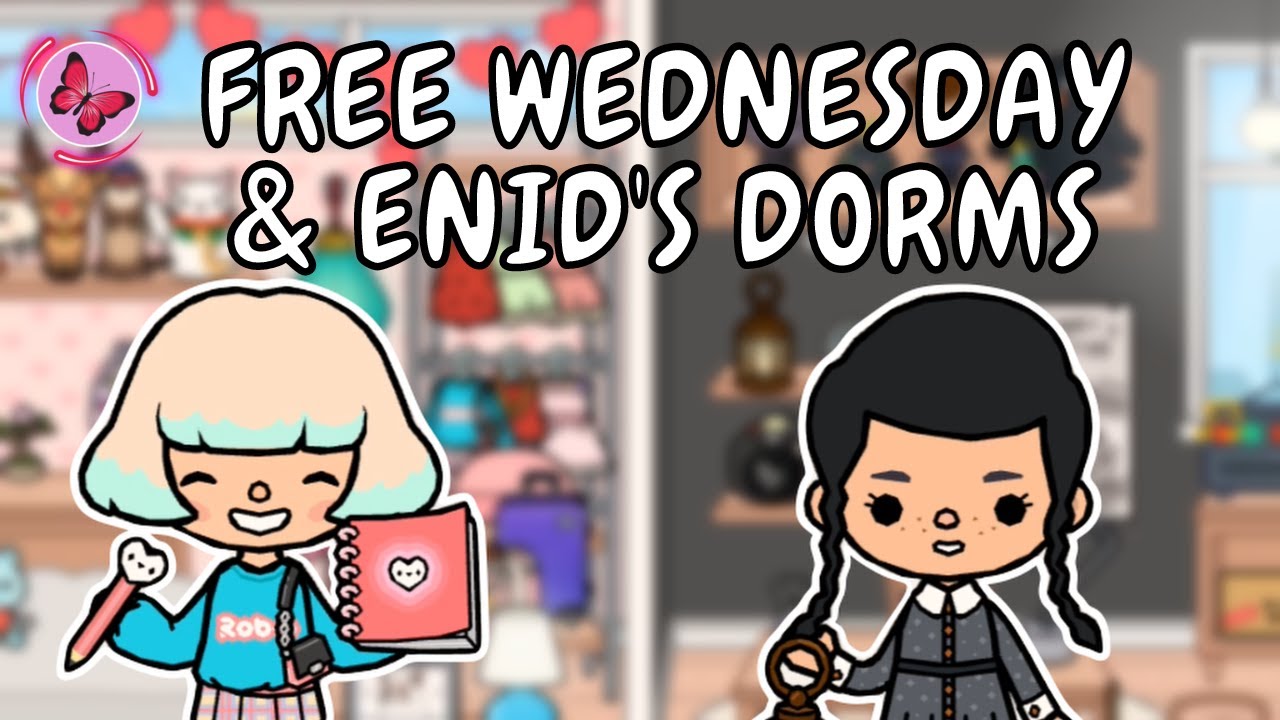 FREE Wednesday and Enid's Dorms 🖤💗 Toca Boca Free House Ideas | TOCA ...