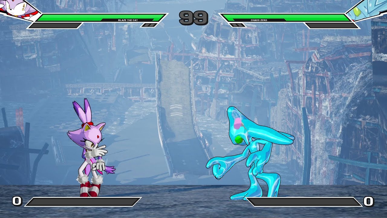 Blaze the Cat vs Chaos Zero (Hardest AI) Sonic Smackdown - YouTube