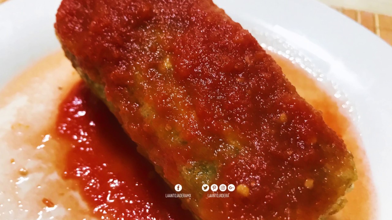 Calabacitas Rellenas de Queso Capeadas en Caldillo de Jitomate - YouTube