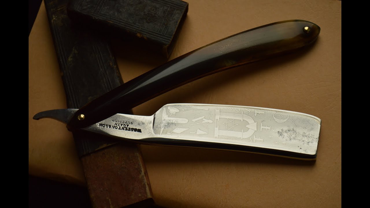 straight razor presentation Wm. "DEVIL" Stenton & Son 1830`s, Inch ...