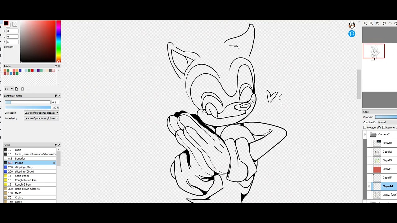 Sonic Inking time lapse - YouTube