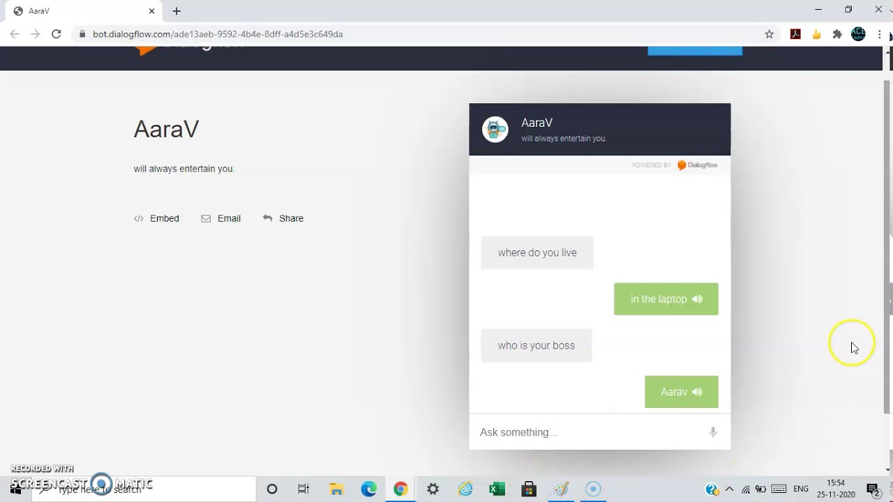 my first ever chatbot - YouTube