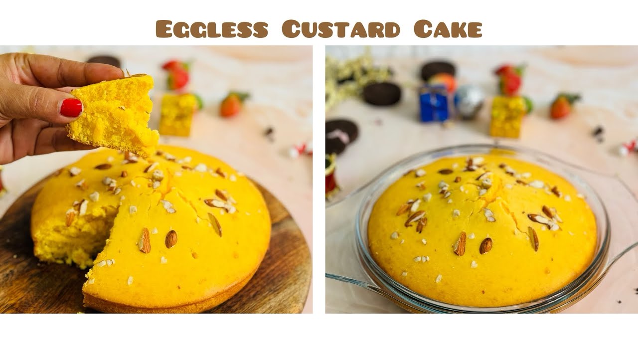 Eggless custard cake ready in just 10 minutes! - YouTube