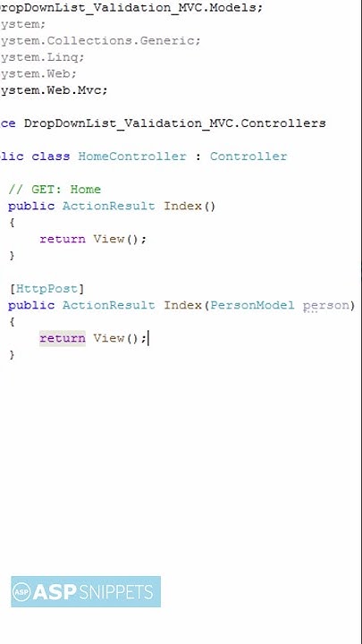 Server Side DropDownList validation in ASP.Net MVC - YouTube