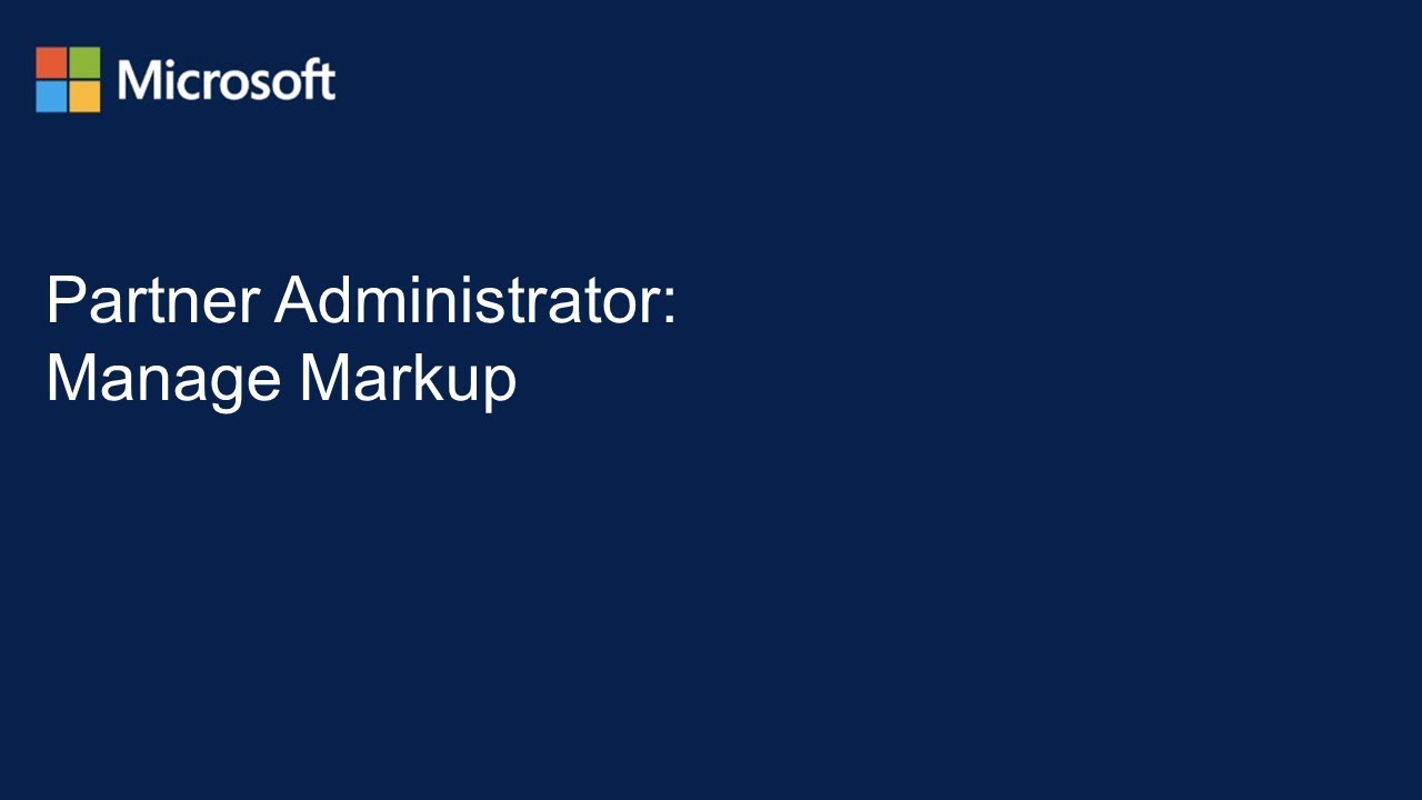 Managing Markup in the Azure Portal - YouTube