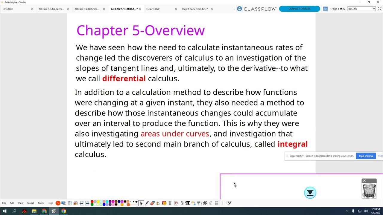 1-5-23 AB Calc 5.1 Rectangle Approximation Methods - YouTube