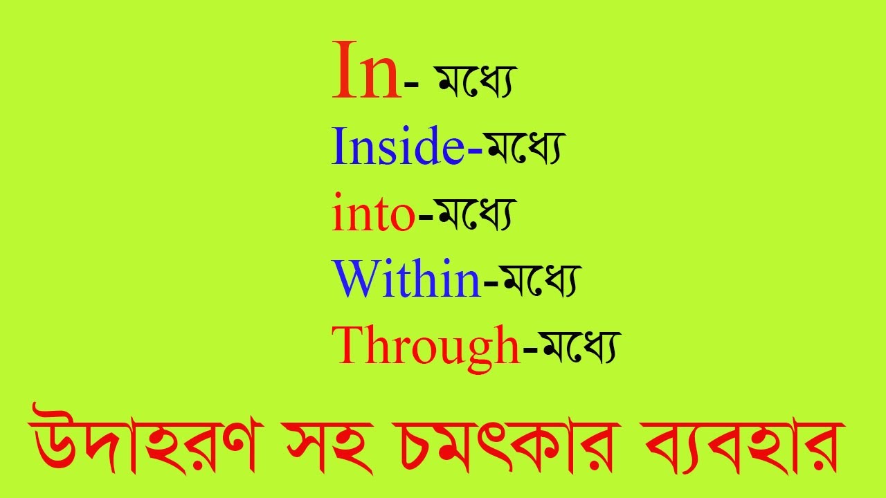 in inside into within through এর ব্যবহার, in vs inside vs into vs ...