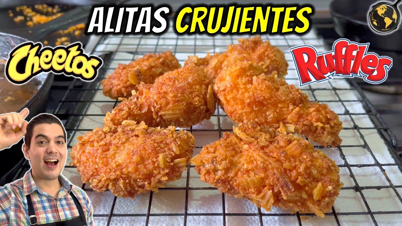 Como hacer ALITAS Cubiertas de RUFFLES, CHEETOS y DORITOS | Cocina ...