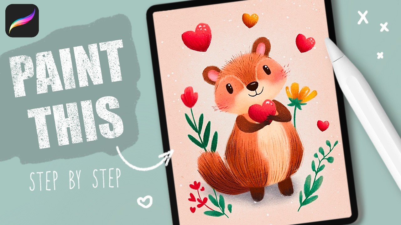 Drawing a Cute Otter in Procreate | Step-by-Step Tutorial - YouTube