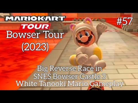 Big Reverse Race in SNES Bowser Castle 3: White Tanooki Mario Gameplay ...