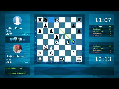 Chess Game Analysis: Rajesh Samal - Julian Pozo, 1-0 (By ChessFriends.com) - YouTube