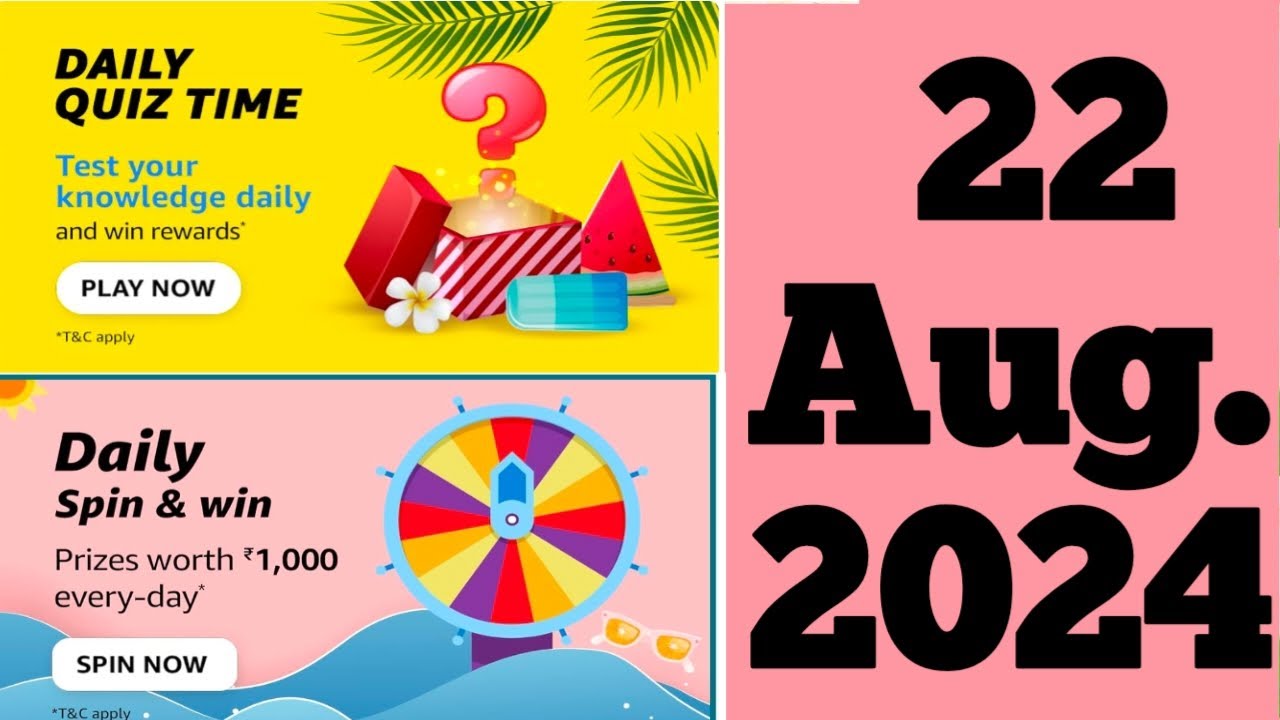 Amazon Daily Quiz Time Answers Today || Amazon Daily Quiz Today 22 ...