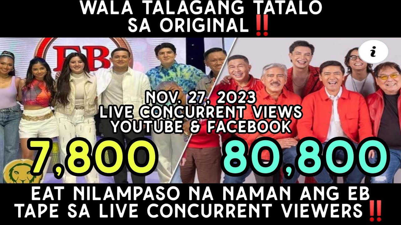 EAT NILAMPASO NA NAMAN ANG EB TAPE SA LIVE CONCURRENT VIEWERS‼️ WALA ...