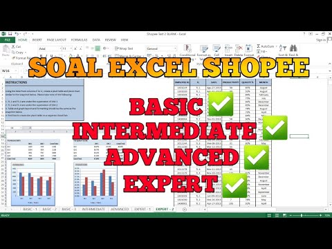 PEMBAHASAN TES EXCEL SHOPEE LENGKAP LEVEL BASIC, INTERMEDIATE ADVANCED ...