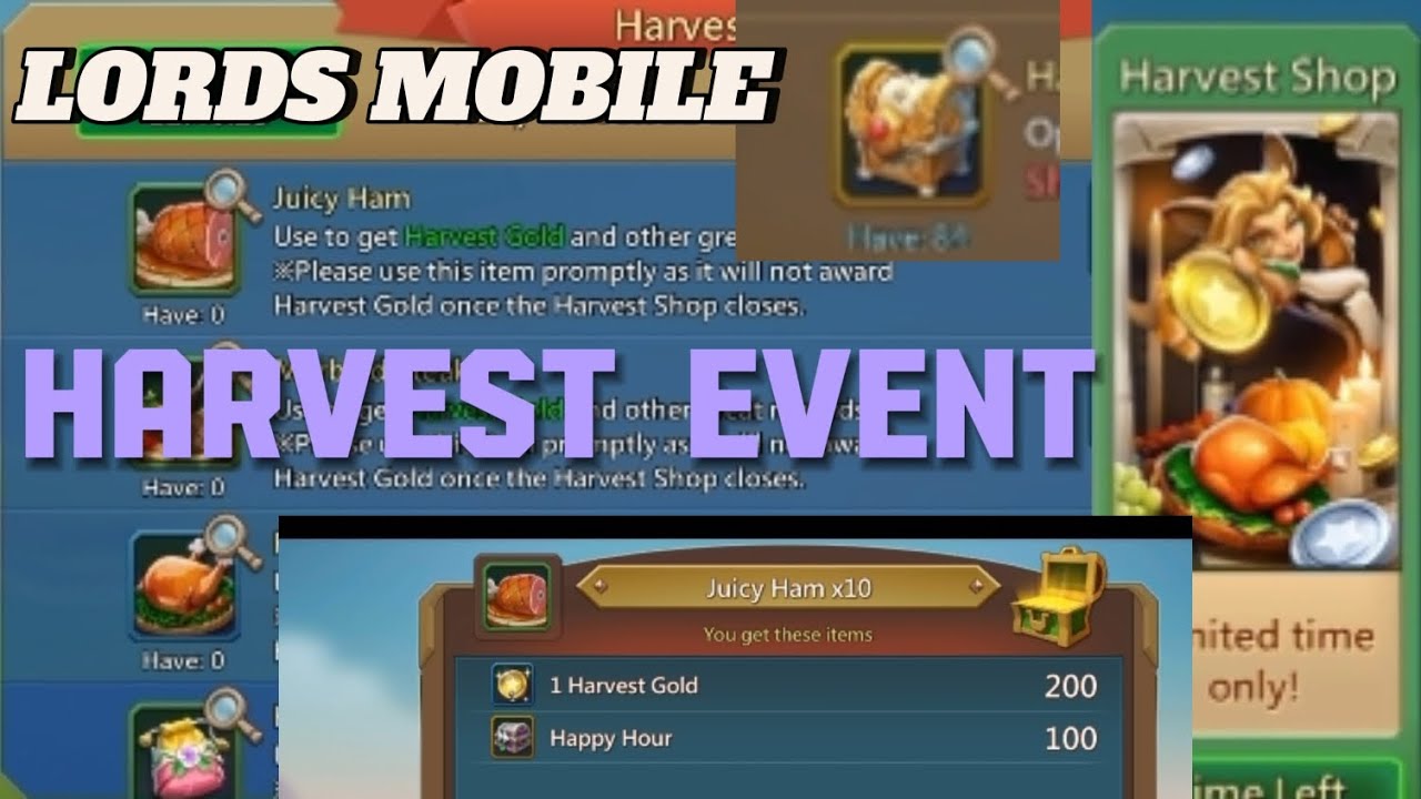 LORDS MOBILE HARVEST EVENT// LORDS MOBILE EVENT// LORDS MOBILE NEW ...